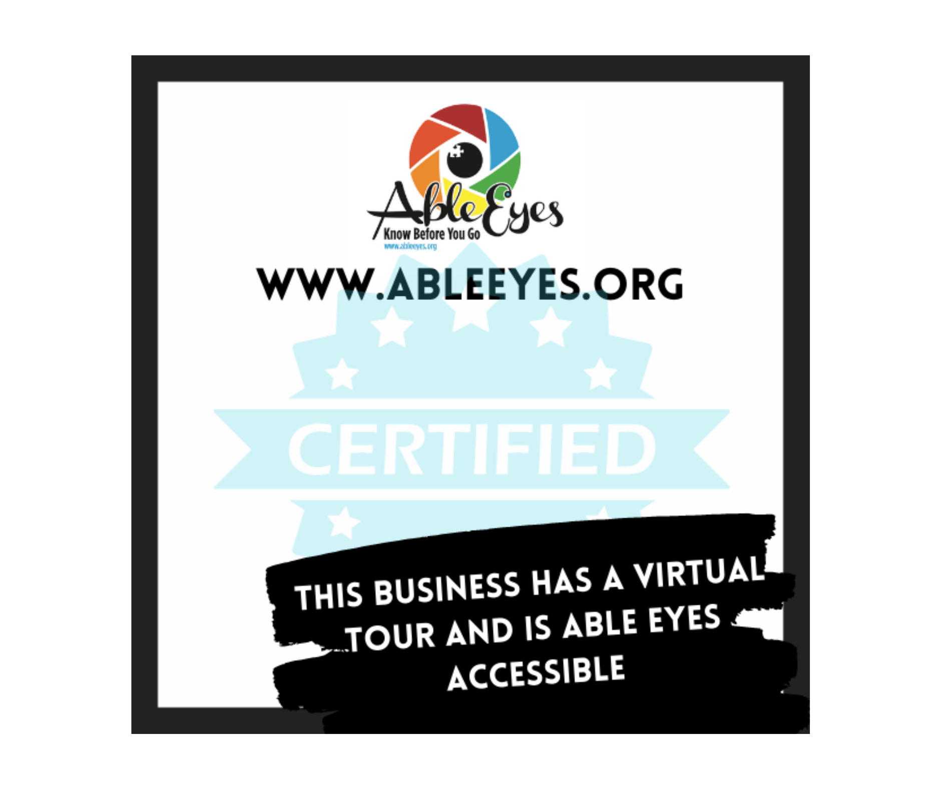Able Eyes Certificate - 2022 - Castle Farms